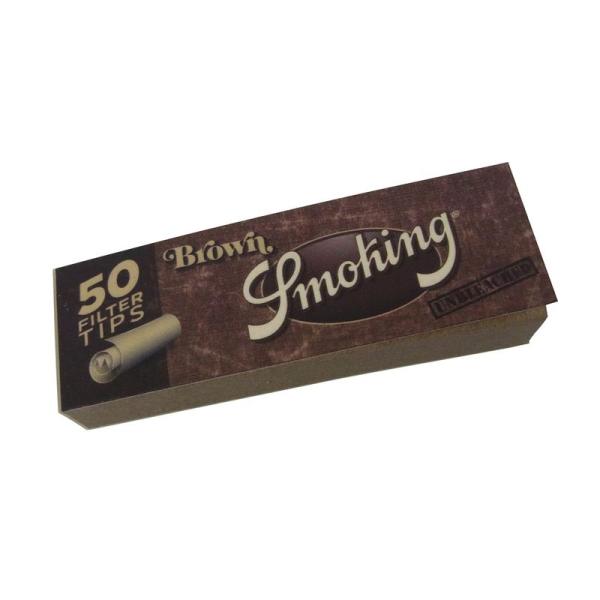【商品名】　smoking スモーキング ブラウン チップ Filter Tips 50枚入り×5冊 手巻きタバコ ローチ 並行輸入品 【商品説明】　・50leaves ×5booklets・50枚入り×5冊・60 x 20mm　ミディアム...