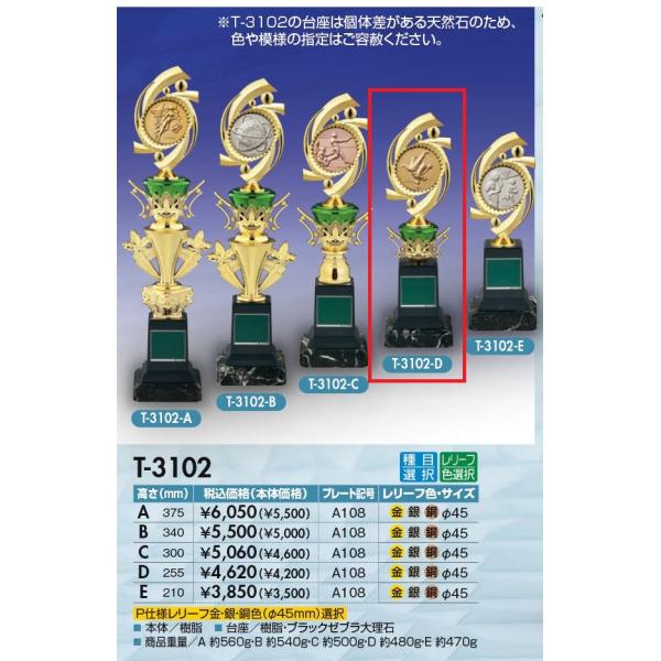 文字彫刻無料！各種競技用です。大会、表彰用に。文字彫刻はカートに入れた後、注文前の「ストアからの確認画面」にて入力できます。メールでのご指示でも大丈夫です。 本体 樹脂製 台座 ブラックゼブラ大理石 高さ255mm 商品重量約480g