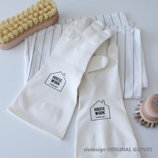 sisdesign ORIGINAL RUBBER GLOVES / ラバーグローブ ホワイト シスデザイン別注 ■こちらのラバーグローブは、当店オリジナル別注デザインです。シンプルデザインで人気のラバーグローブ（ゴム手袋）薄手で弾力性のあ...