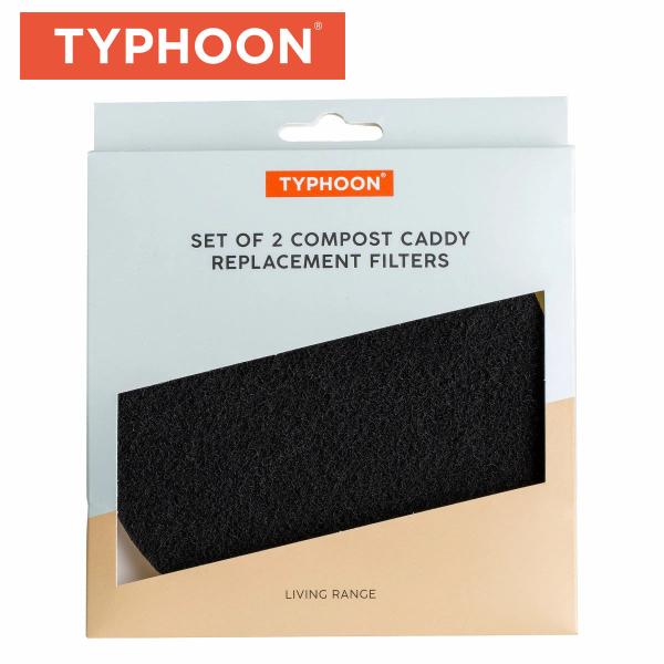 サイズ/直径：約13.4cm内容量/2個入り材質/本体：カーボン（炭素繊維）生産国/中国製●英国のキッチン・ハウスウェアブランド「TYPHOON」のコンポストキャディ用カーボンフィルターです。●コンポストキャディのフタ裏に取り付けると、臭い...
