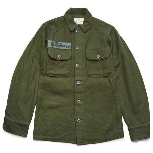 77年製 U.S.ARMY【SHIRT,COLD WEATHER,FIELD,80% WOOL 20% NYLON,OLIVE GREEN 108】です。DALE FASHIONS,INC.カラー：オリーブグリーン素材：80% WOOL　2...