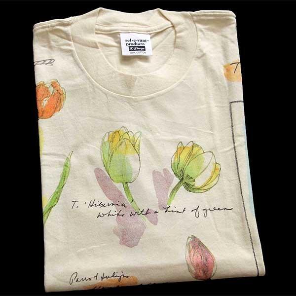90s【rel e vant products】のTシャツです。MADE IN USA1998 rel-e-vant productsのコピーライトありカラー：生成り素材：100% COTTONサイズ表記：X-LARGE実寸（平置き）・肩幅...