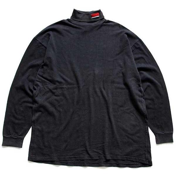 80s〜【LOGO 7】のタートルネック 長袖Tシャツです。MADE IN USAネックにGIANTSの刺繍あり、裾はシングルステッチカラー：黒素材：100% COTTONサイズ表記：X LARGE実寸（平置き）・肩幅　60cm・身幅　61...