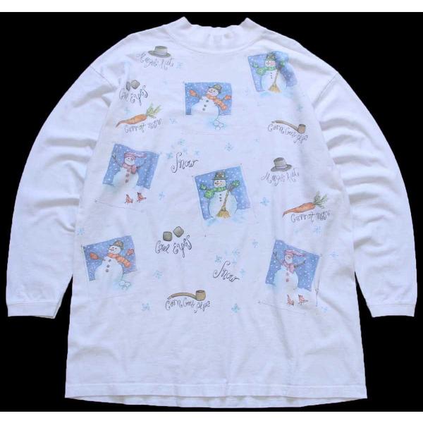 90s【rel e vant products】のモックネック 長袖Tシャツです。MADE IN USA1998 rel-e-vant productsのコピーライトありカラー：ホワイト素材：100% COTTONサイズ表記：X-LARGE...