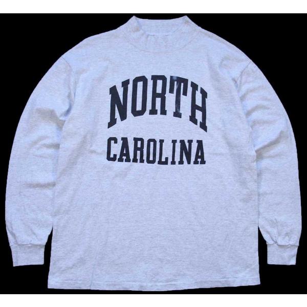 90s【CAL CRU】のモックネック 長袖Tシャツです。MADE IN USA裾はシングルステッチカラー：杢ライトグレー素材：100% COTTONサイズ表記：L実寸（平置き）・肩幅　56cm・身幅　55cm・着丈　70.5cm・袖丈　6...