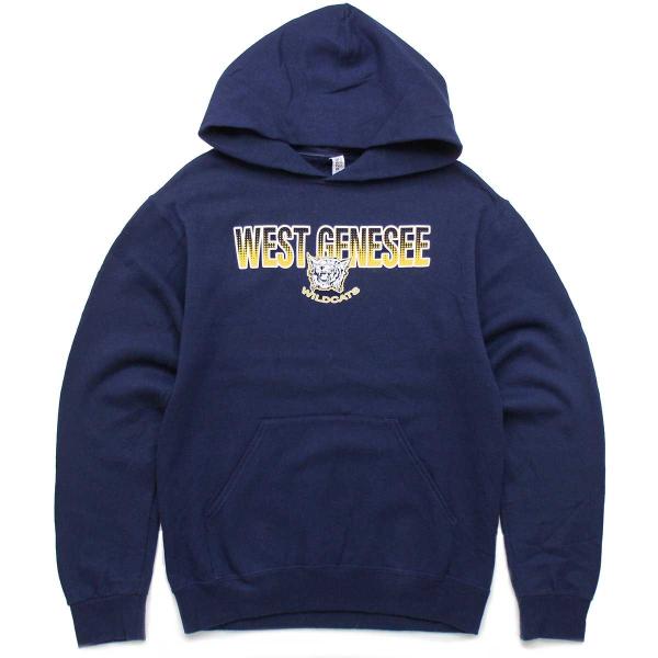 【JERZEES】のスウェットパーカーです。カラー：紺サイズ表記：S実寸（平置き）・肩幅　51.5cm・身幅　50cm・着丈　67.5cm・袖丈　63.5cm多少の誤差はご了承ください。コンディション：多少の着用感はありますが、程度良いです...