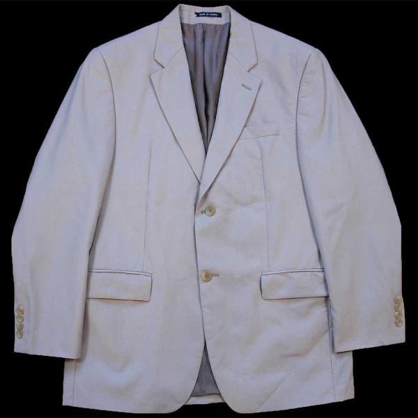 90s【RALPH RALPH LAUREN】×【Dillard's】の2つボタン テーラードジャケットです。MADE IN CANADAノーベント、裏地あり、両内ポケットありカラー：グレーベージュ系素材：100% WOOL（うっすら畝の入...