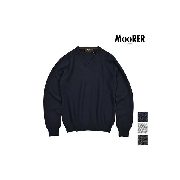 ブランド：MOORER / ムーレームーレー MOORER VIRGINIO-CWS ニットセーター Vネック ハイゲージ 長袖 秋冬 メンズ カシミヤ 100% ネイビー グレー ダークグレー 3色展開 MADE IN ITALY サイズ...