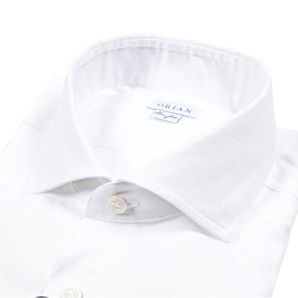 ブランド：ORIAN / オリアンオリアン ORIAN SLIM FIT シャツ ホリゾンタルカラー 長袖 オールシーズン メンズ コットン 100% ホワイト イタリア ブランド サイズ： 【45】【47】国内参考価格：27,000円（税...