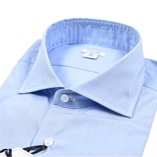 ブランド：ORIAN / オリアンオリアン ORIAN SLIM FIT シャツ ホリゾンタルカラー 長袖 オールシーズン メンズ コットン 100% ライトブルー イタリア ブランド サイズ： 【43】【44】【45】国内参考価格：28,...