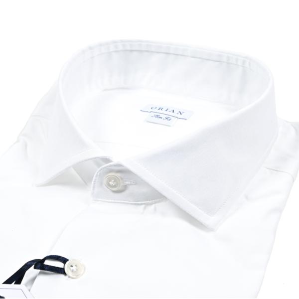 ブランド：ORIAN / オリアンオリアン ORIAN SLIM FIT シャツ ホリゾンタルカラー 長袖 オールシーズン メンズ コットン 100% ホワイト イタリア ブランド サイズ： 【45】【47】国内参考価格：28,000円（税...