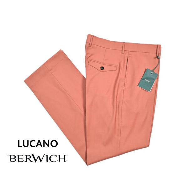 ブランド：BERWICH / ベルウィッチベルウィッチ BERWICH LUCANO LONG スラックス ノータック パンツ 春夏 メンズ ウール 100% ピーチ イタリア ブランド MADE IN ITALYサイズ： 【46】【48】...