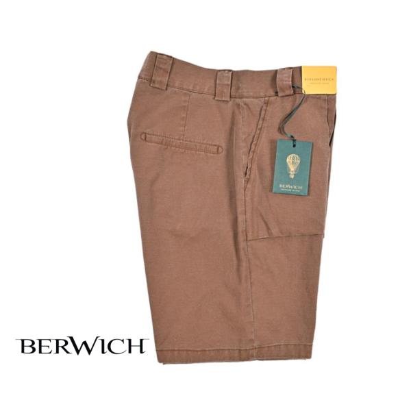 ブランド：BERWICH / ベルウィッチベルウィッチ BERWICH BIBLIOTHECA ビブリオテカ BERMUDA バミューダショーツ ノータック ハーフパンツ ショートパンツ 春夏 メンズ コットン リネン ブラウン イタリア ...