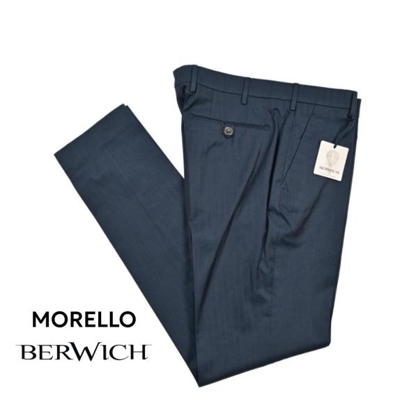 ブランド：BERWICH / ベルウィッチベルウィッチ BERWICH TASCAMERICA MORELLO スラックス ノータック パンツ 春夏 メンズ コットン 100% ネイビー イタリア ブランド MADE IN ITALY サイ...