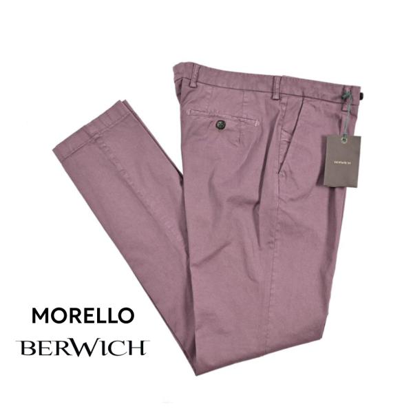 ブランド：BERWICH / ベルウィッチベルウィッチ BERWICH MORELLO スラックス ワンタック ストレッチ パンツ 秋冬 春 3シーズン メンズ コットン パープル イタリア ブランド MADE IN ITALY br&gt...