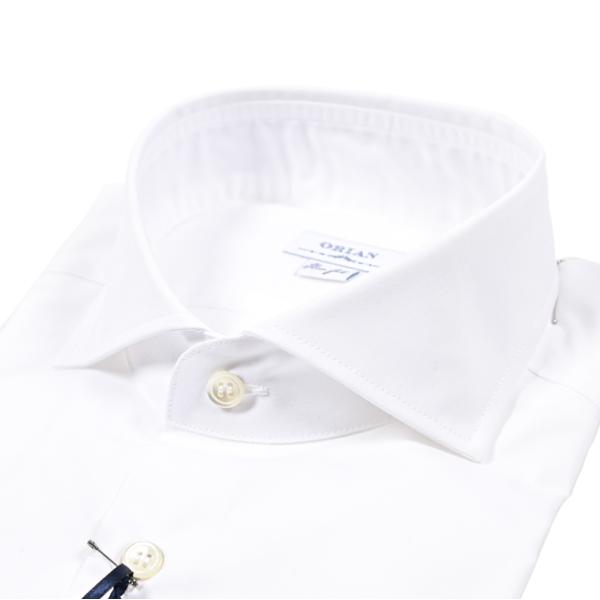 ブランド：ORIAN / オリアンオリアン ORIAN 【2025-26年 秋冬新作】 SLIM FIT シャツ ホリゾンタルカラー 長袖 春夏 秋 3シーズン コットン ホワイト イタリア ブランド サイズ： 【40】【42】【43】【4...