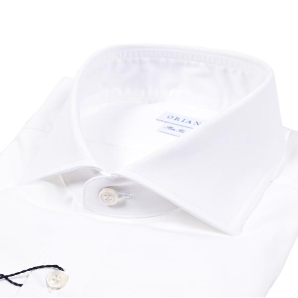 ブランド：ORIAN / オリアンオリアン ORIAN Slim Fit スリムフィット ドレスシャツ ワイドカラー 長袖 オールシーズン メンズ コットン 100% ホワイト イタリア ブランド サイズ： 【38】【39】【40】【41】...