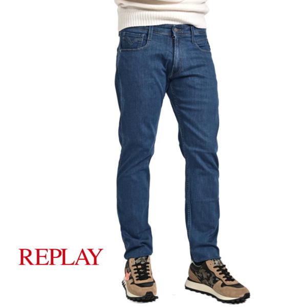 ブランド：Replay / リプレイリプレイ REPLAY M914Y ANBASS アンバス SLIM FIT スリムフィット デニムジーンズ ストレッチ パンツ メンズ コットン ブルー イタリア ブランド サイズ： 【W30/L30】...