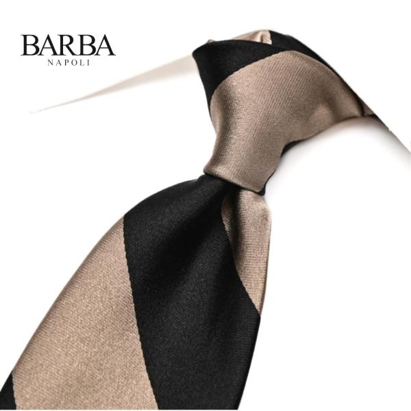 ブランド：BARBA / バルババルバ BARBA ネクタイ セッテピエゲ メンズ シルク 100% レジメンタルストライプ ブロンズゴールド イタリア ブランド HAND MADE IN ITALY ビジネス ギフト プレゼント ラッピン...