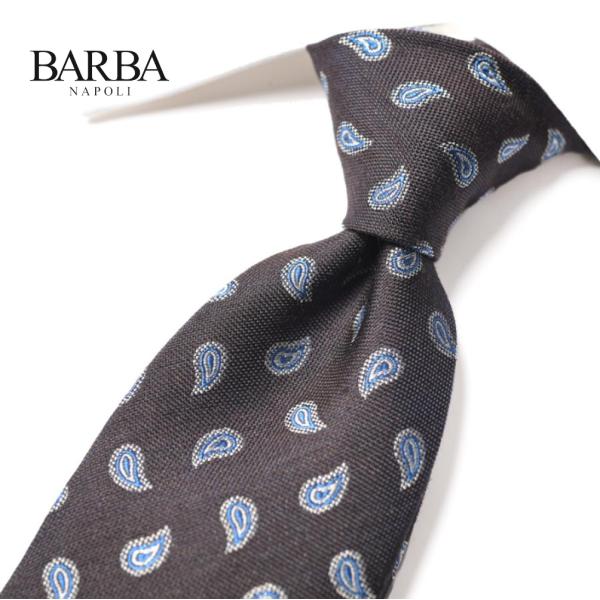 ブランド：BARBA / バルバ6/28バルバ BARBA ネクタイ セッテピエゲ メンズ シルク ウール 総柄 ペイズリー ブラウン イタリア ブランド HAND MADE IN ITALY ビジネス ギフト プレゼント ラッピング無料サ...
