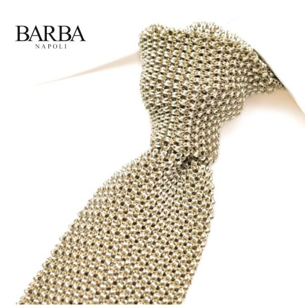 ブランド：BARBA / バルババルバ BARBA ネクタイ ニットタイ メンズ cucito a mano 手縫い仕立て シルク 100% ゴールド イタリア ブランド MADE IN ITALY ビジネス ギフト プレゼント ラッピング...