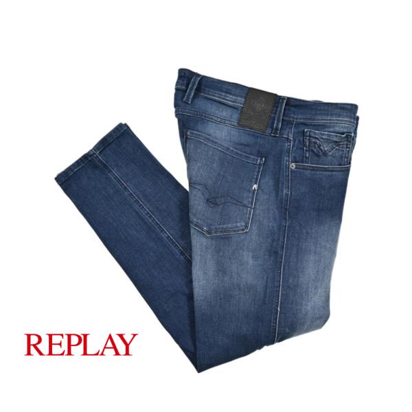 ブランド：Replay / リプレイリプレイ REPLAY M914 ANBASS アンバス SLIM FIT スリムフィット デニムジーンズ ストレッチ パンツ メンズ コットン ウォッシュド インディゴブルー ネイビー イタリア ブラン...
