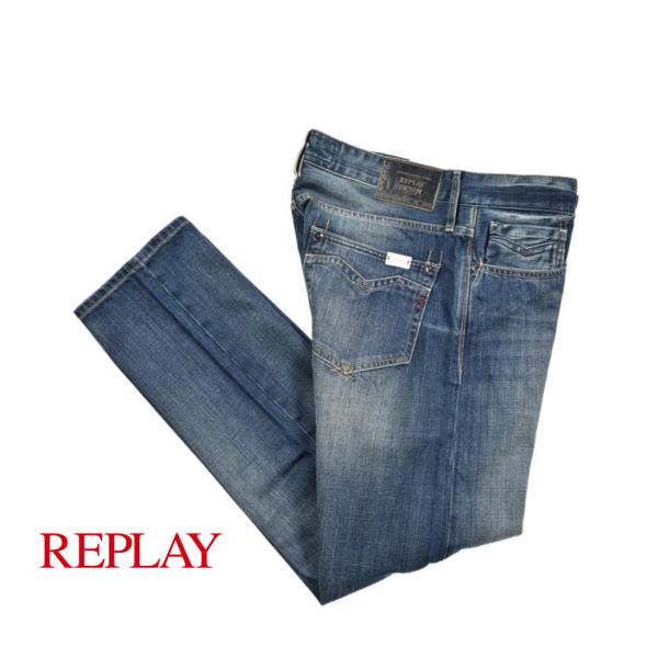 ブランド：Replay / リプレイリプレイ REPLAY MA955 NEWBILL ニュービル COMFORT FIT コンフォートフィット デニムジーンズ 5ポケット ノータック パンツ メンズ コットン 100% ウォッシュド イン...