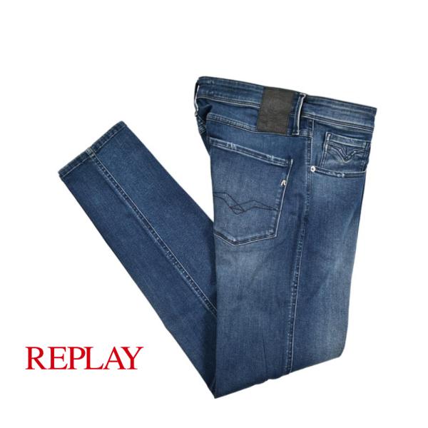 ブランド：Replay / リプレイリプレイ REPLAY MG914Y ANBASS アンバス SLIM FIT スリムフィット デニムジーンズ ストレッチ パンツ メンズ コットン ウォッシュドブルー イタリア ブランド サイズ：【W4...
