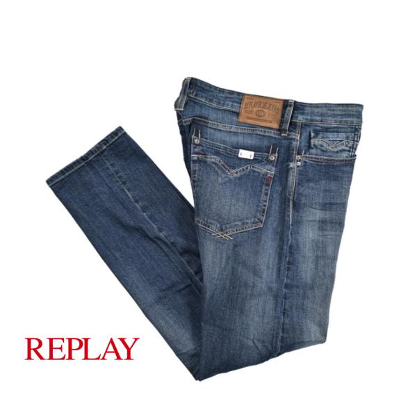 ブランド：Replay / リプレイリプレイ REPLAY NEWBILL ニュービル デニムジーンズ ストレッチパンツ メンズ COMFORT FIT コンフォートフィット SUPER STRETCH コットン ブルー イタリア ブランド...