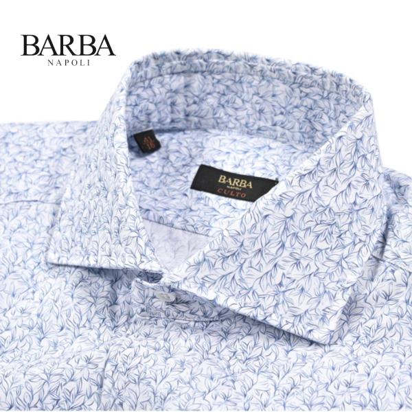 ブランド：BARBA / バルババルバ BARBA 【2026年 春夏新作】 ドレスシャツ ワイシャツ ホリゾンタルカラー 長袖 メンズ コットン 100% 総柄 ブルーイタリア ブランド サイズ：【41】国内参考価格：37,000円（税抜...