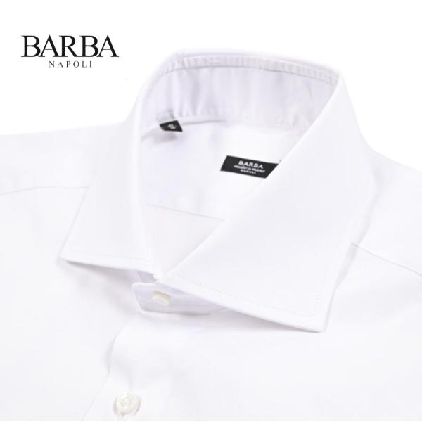 ブランド：BARBA / バルババルバ BARBA ドレスシャツ ワイシャツ ワイドカラー オールシーズン 長袖 メンズ cucito a mamo 手縫い仕立て コットン 100% ホワイト イタリア ブランド MADE IN ITALY...