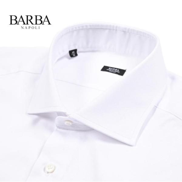 ブランド：BARBA / バルババルバ BARBA ドレスシャツ ワイシャツ ワイドカラー オールシーズン 長袖 メンズ cucito a mamo 手縫い仕立て コットン 100% ホワイト イタリア ブランド MADE IN ITALY...