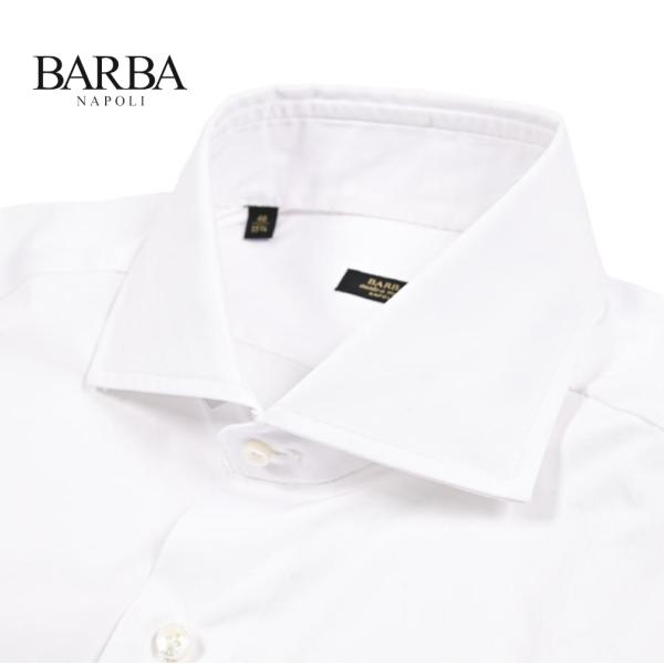 ブランド：BARBA / バルババルバ BARBA ドレスシャツ ワイシャツ ホリゾンタルカラー 春夏 長袖 メンズ コットン 100% ホワイト イタリア ブランド MADE IN ITALY サイズ：【40】国内参考価格：40,000円...