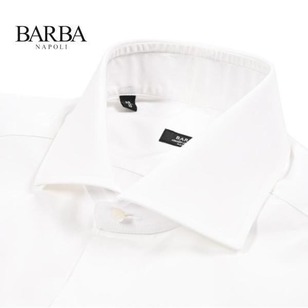 ブランド：BARBA / バルババルバ BARBA ドレスシャツ ワイシャツ ホリゾンタルカラー 春夏 長袖 メンズ コットン 100% ホワイト イタリア ブランド MADE IN ITALY サイズ：【38】国内参考価格：40,000円...
