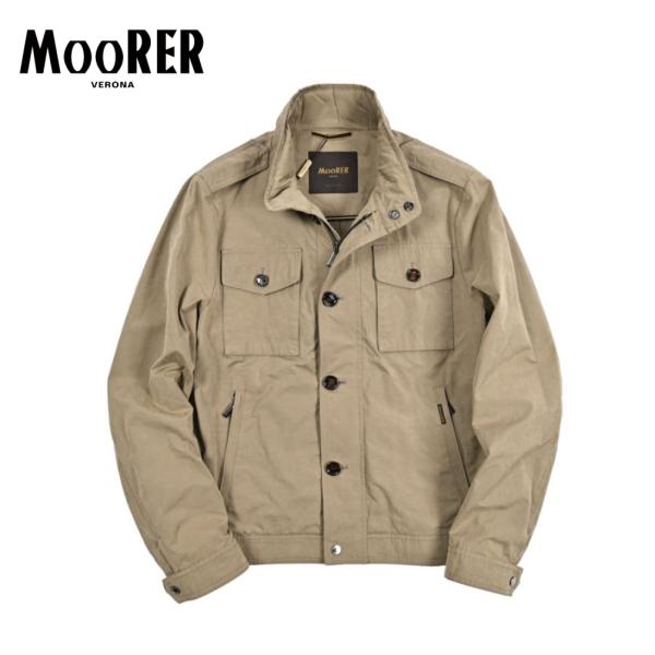 ブランド：MOORER / ムーレームーレー MOORER BARALDI-S1 ACQUA RESISTANT 撥水透湿 トラッカージャケット 収納可能フード付き ブルゾン 春夏 秋 3シーズン メンズ アウター コットン ポリエステル ...
