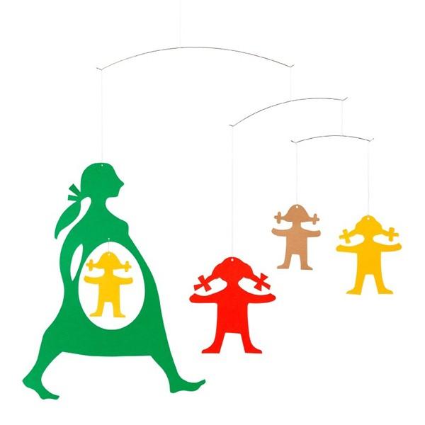 デンマークのフレンステッドモビール社のモビール。　洗練された造形にあざやかな色彩。　空間の良いアクセントになります。　静かにうごめく彫刻的な美は、時間の流れをゆっくりと感じ取らせてくれます。