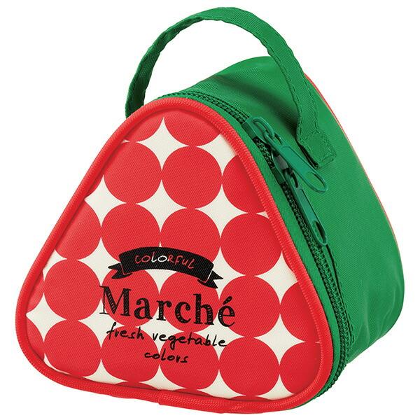 保冷おにぎり型ランチバック●マルシェカラー　トマト●//おにぎりケース おにぎりポーチ コンビニおにぎり 三角おにぎり おむすび お握り ご飯 保冷仕様//