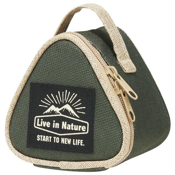 保冷おにぎり型ランチバック●ＬＩＶＥ ＩＮ ＮＡＴＵＲＥ●//おにぎりケース おにぎりポーチ コンビニおにぎり 三角おにぎり おむすび お握り ご飯 保冷仕様//