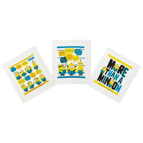 おしぼりタオル３枚セット●ミニオンズ フィーバー●//行楽 お出かけ ランチグッズ お手ふき 衛生 運動会 遠足 キャラクター ミニオンズ２