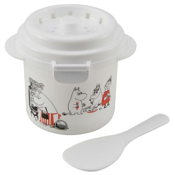 電子レンジでご飯メーカー〔１合炊き〕●ムーミン キッチン●//電子レンジ調理 ごはん お弁当 夜食 しゃもじ付き 少量調理 料理 調理 キッチン クッキング プラスチック製 MOOMIN//