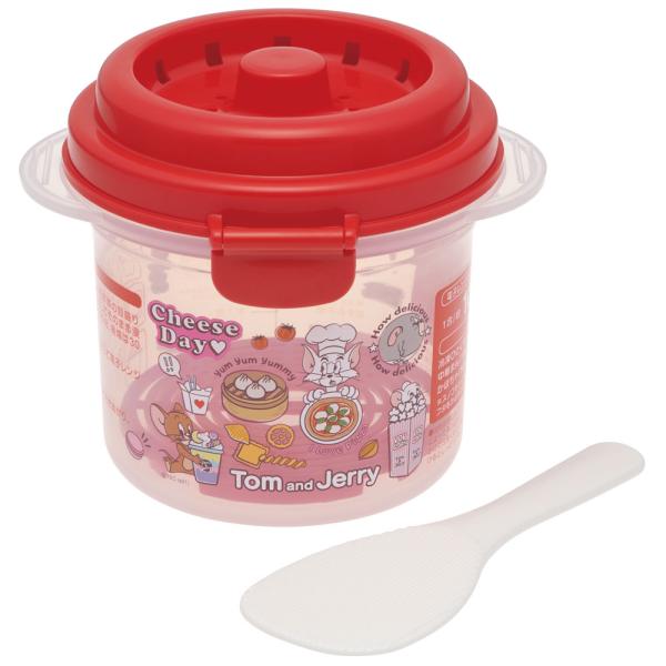 電子レンジでご飯メーカー〔１合炊き〕●トム＆ジェリー●//電子レンジ調理 ごはん お弁当 夜食 しゃもじ付き 少量調理 料理 調理 キッチン クッキング プラスチック製 キャラクター トムとジェリー トムジェリ//
