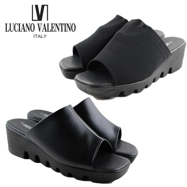 LUCIANO VALENTINO ルチアーノ バレンチノ ルチアノバレンチノ　サンダル レディース全2種 6451 6455 日本製 オフィスサンダル 黒 仕事 サボ 室内 女性 婦人 美脚 脚長 甲高 メッシュ 厚底品番6451 645...