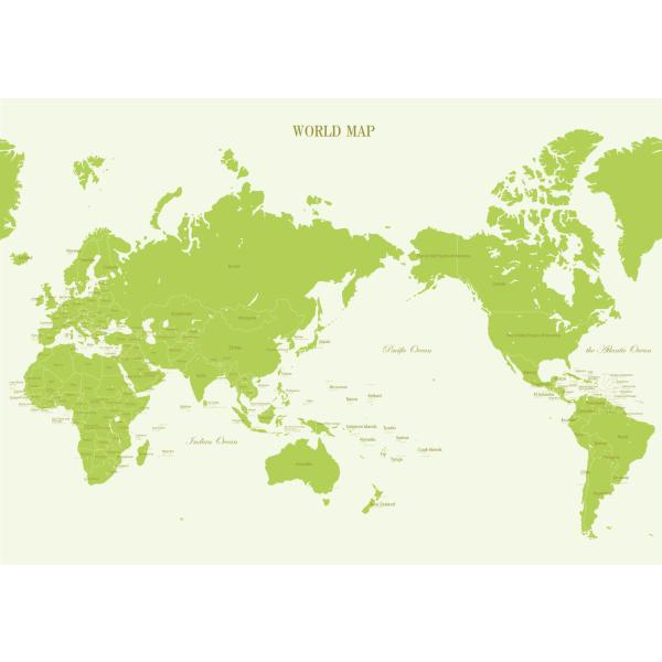 これまでにない、新しいアートデザインをテーマに展開する、オフザワールド（ＯＦＦＴＨＥＷＯＲＬＤ）シリーズの世界地図アートです。オシャレな世界地図は、ありそうでなかなかないものです。こちらは、グリーン。そのまま張っても、額に入れて飾ってもオス...