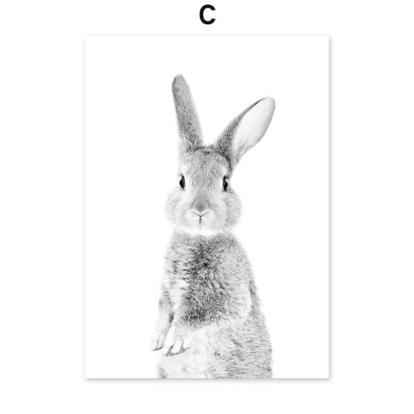 おしゃれなアート ポスターでお部屋を演出！かわいいウサギのモノクロ写真のアート ポスターです！リビングルームや玄関など幅広くご利用いただけます！壁に飾っても、立てかけて飾ったりできます。ご注文前のご質問はお気軽に♪【サイズ】サイズは、オプシ...