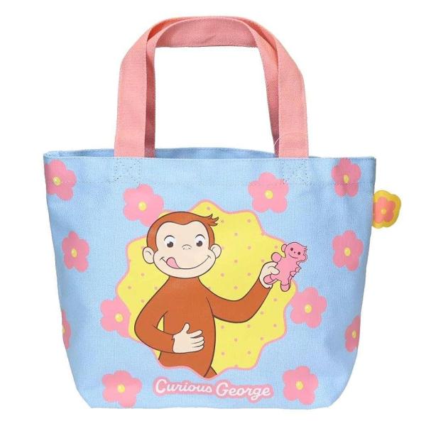 「商品情報」おさるのジョージ[ランチバッグ]カラーマチ付バッグ/フラワー「主な仕様」お弁当入れやワンちゃんのお散歩などに使えるマチ付きバッグランチトート/ランチバッグ/雑貨/ファッション バッグ/大人かわいいお弁当箱を持ち運ぶのに便利