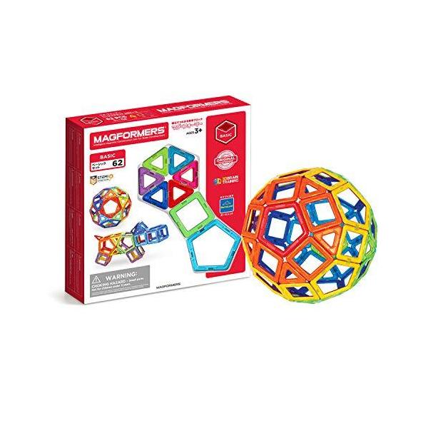 「商品情報」瞬時にカチっとつながるスピード感が遊ぶ人を夢中にさせ、世界65か国で人気沸騰のブロック「マグ・フォーマー」。平面から立体まで、2次元と3次元を行き来する作品づくりを、年齢に応じて楽しむことができます。 【ベーシックセット 62ピ...