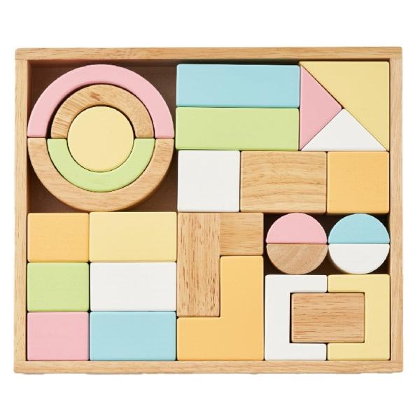 「商品情報」商品の説明音のなる積み木 SOUNDブロックスLarge。お部屋に置いていてもかわいい?ゴムの木を使用した積み木セットです！カタチの組み合わせ、積み木パーツで音あそびから、色分けやカタチ分けなど、木箱におかたづけといった知育要素...