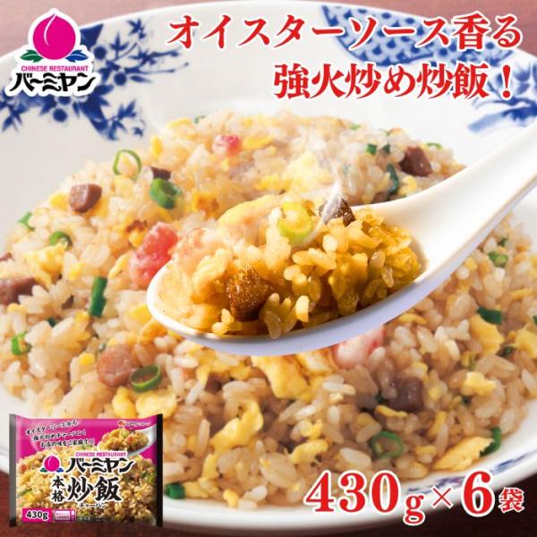 【商品説明】オイスターソース香る強火炒めチャーハン！お店の味をご家庭で！！ オイスターソース・ほたてエキス・香味油の効いた奥行きある旨味と味わい、鉄鍋で炒めたようなパラッとほぐれる食感。バーミヤンこだわりの逸品をご家庭で楽しめます。豚肉・玉...