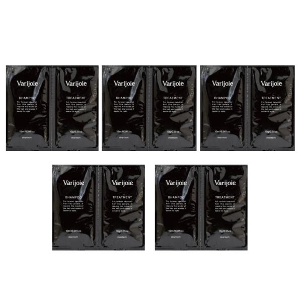 deartech ディアテック Varijoie ヴァリジョアシャンプー 10ml + トリートメント10g サシェ5個セットトラベルやお試しに。＜シャンプー＞パサつく髪やダメージ毛を、髪の芯から補修・補強。空洞化した髪内部に美髪成分が浸透...