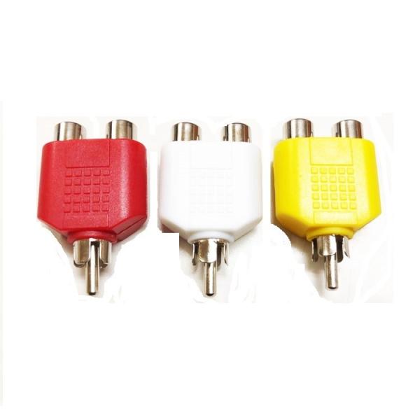 RCA/ピン端子 2分配アダプター RCA映像端子拡張 車載カメラの配線やHDDデッキ録画の映像をTVに直接の出力などにハイブリッド仕様　映像および音声を2つに分配できます。黄、白、赤3色1個ずつ　ＲＣＡの管理がとても便利！